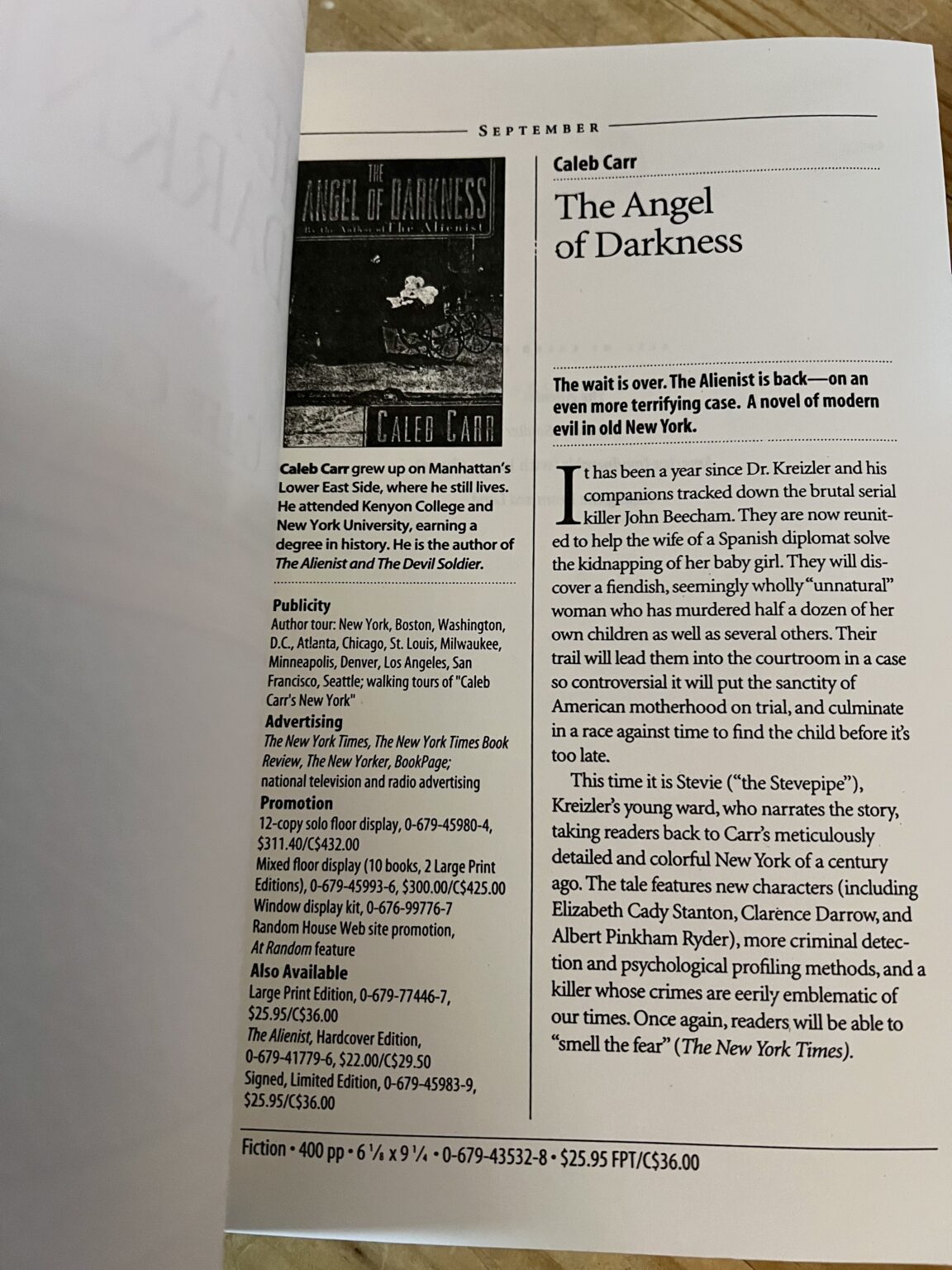 Caleb Carr & The Alienist Books | 17th Street - A comprehensive website ...